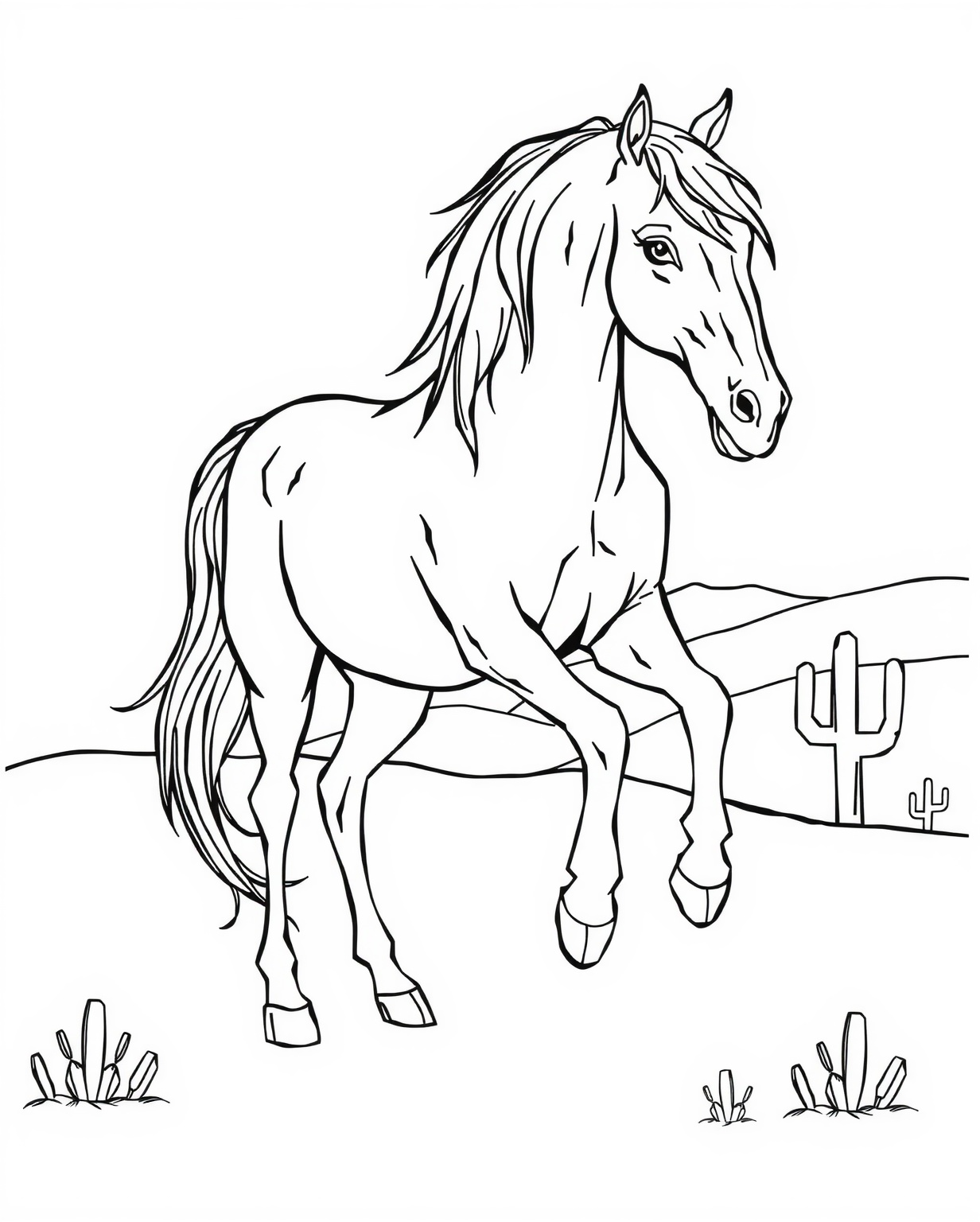Arabian Horse Coloring Page - Free Printable