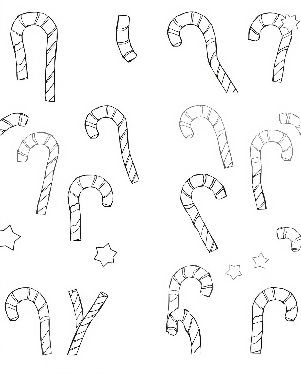 Candy Cane Pattern Coloring Page - Free Printable