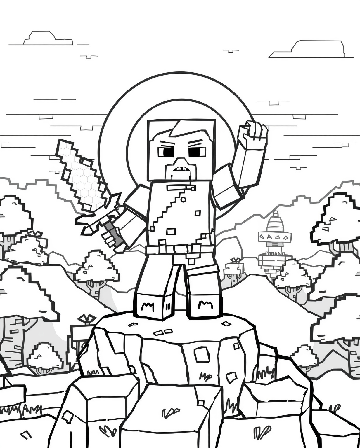 Cool Minecraft Coloring Page - Free Printable