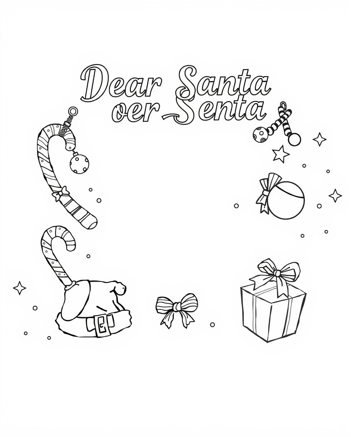 Dear Santa Coloring Page - Free Printable