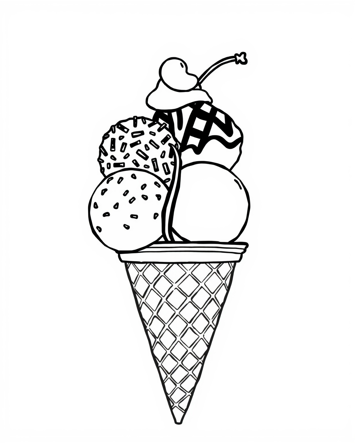 Scoop Ice Cream Coloring Clipart Pages Scoops Drawing Colouring ...