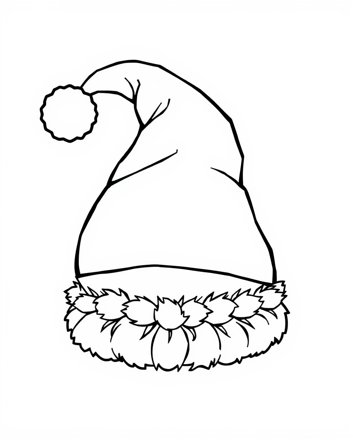Santa Hat Coloring Page - Free Printable
